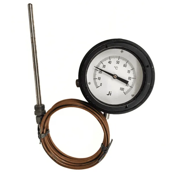 Capillary Type Dial Thermometer, 4" Dial, Range 0 to 100 Deg C, Direct ...
