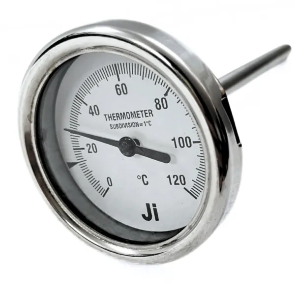 Bimetal Dial Thermometer Temperature Gauge, 2 1/2" Dial, Range 0 to 120 ...