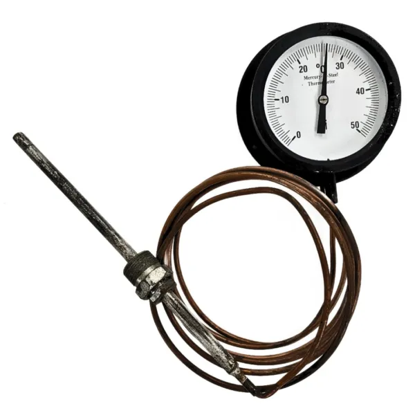 Inert Gas Filled Dial Thermometer, 4" Dial, Range 0 to 50 Deg C, Direct ...